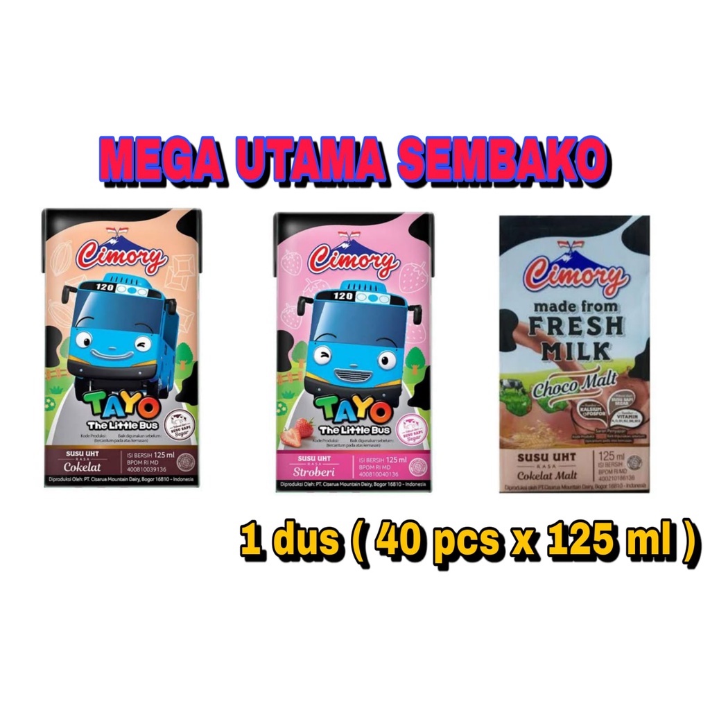 Jual cimory susu UHT fresh milk 125 ml rasa coklat , strawberry dan ...