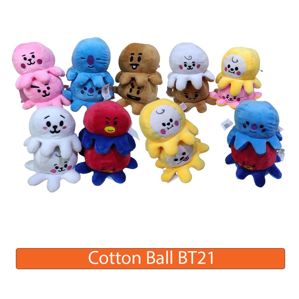 Jual Boneka Reversible BT21 BTS, Cotton Ball KPOP BT21, Reversible ...