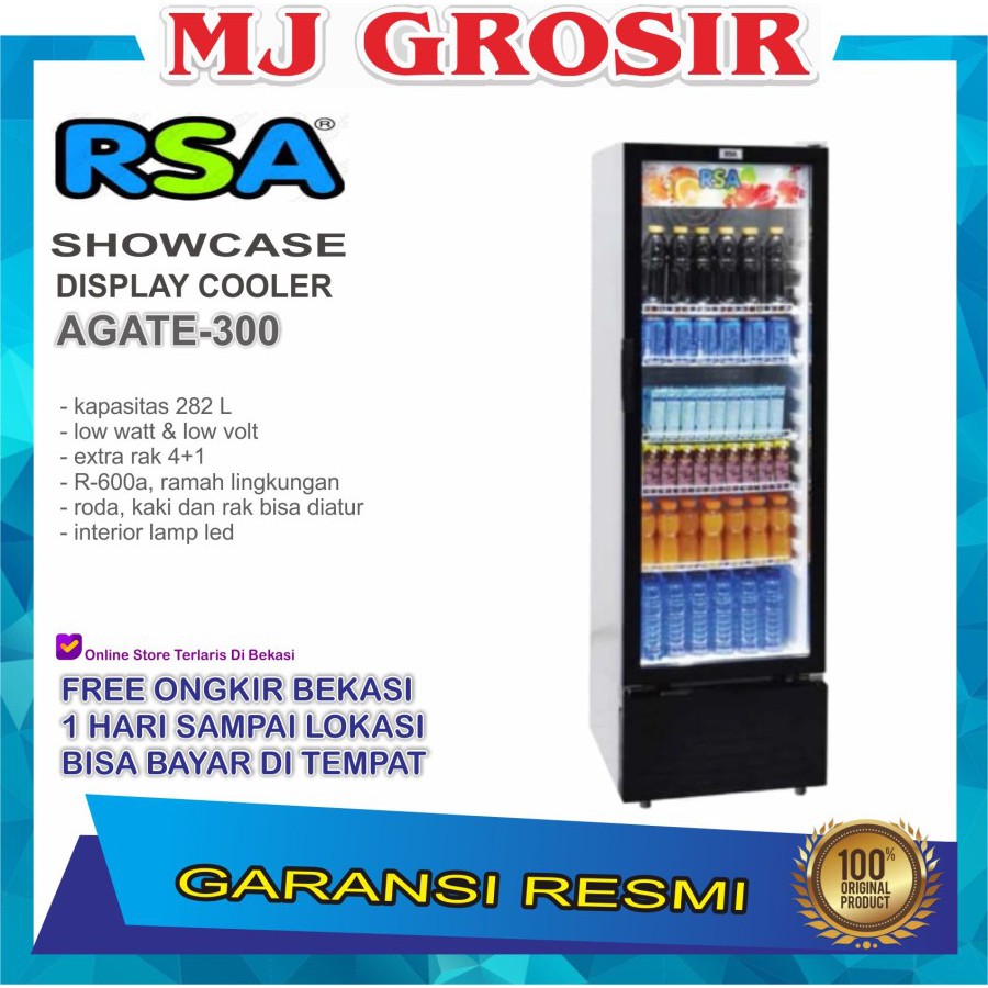 SHOWCASE RSA AGATE 300 5 RAK DISPLAY COOLER KULKAS LOW WATT | Shopee ...