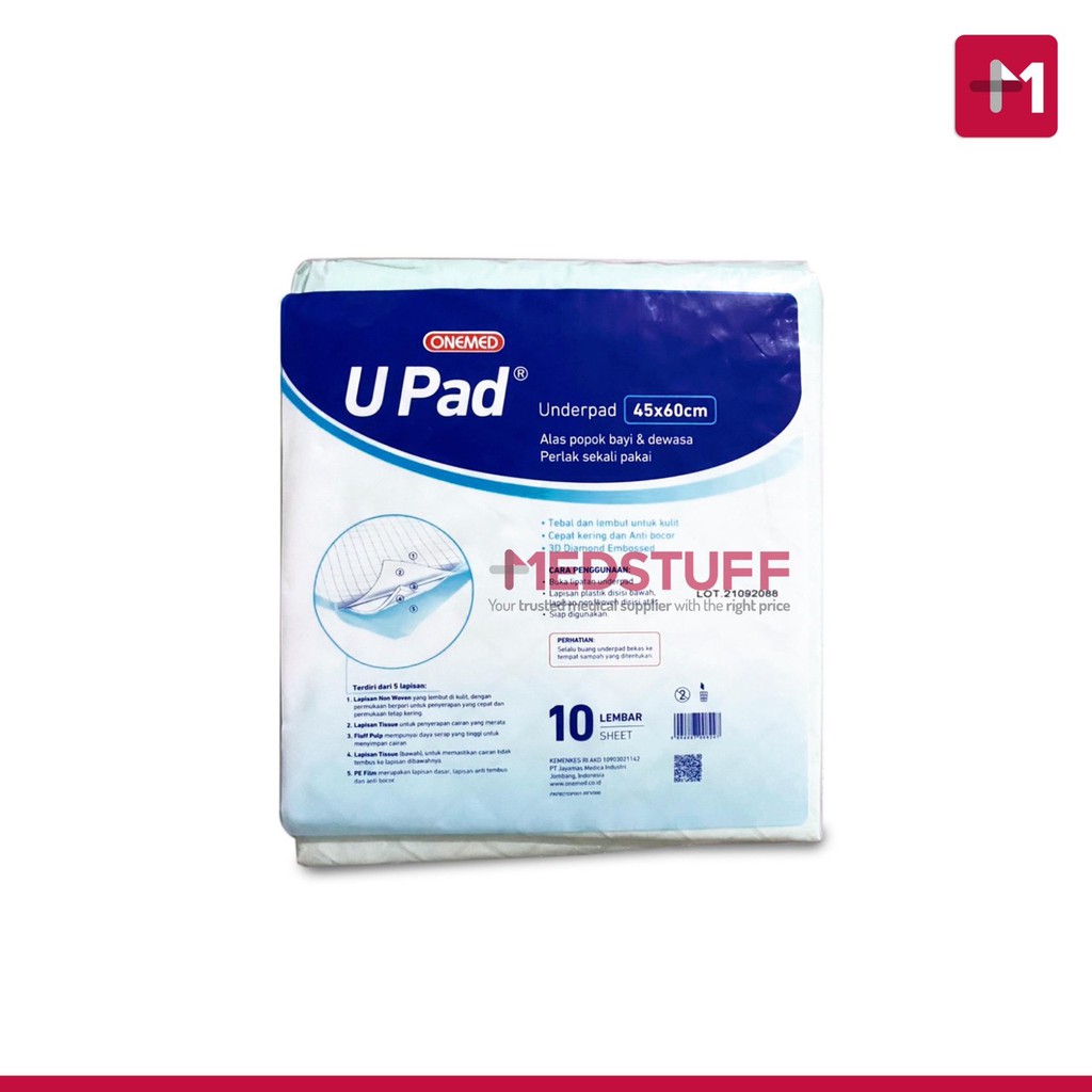 Jual Underpad 45 x 60 cm Perlak Upad Onemed isi 10lembar Indonesia ...