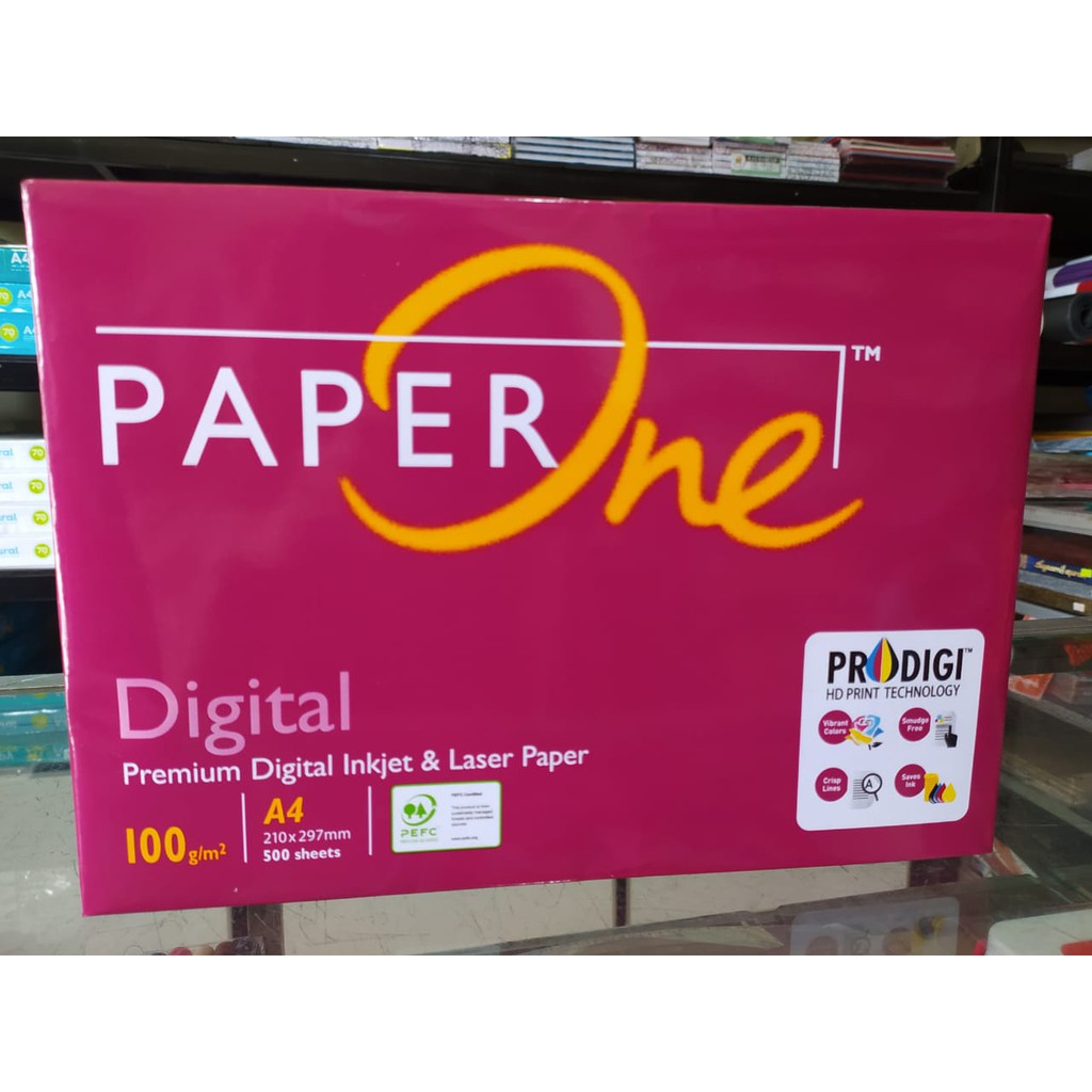 Jual Kertas HVS 100gsm Ukuran A4 PAPER ONE 1 RIM | Shopee Indonesia