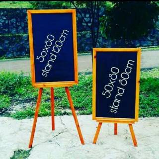 Tripod papan tulis kayu size 60cm standing papan tulis kayu stand kayu ...