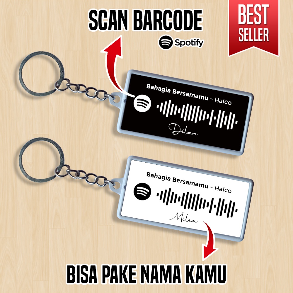 Jual GANTUNGAN KUNCI SPOTIFY BARCODE CUSTOM / Keychain Spotify Acrylic ...