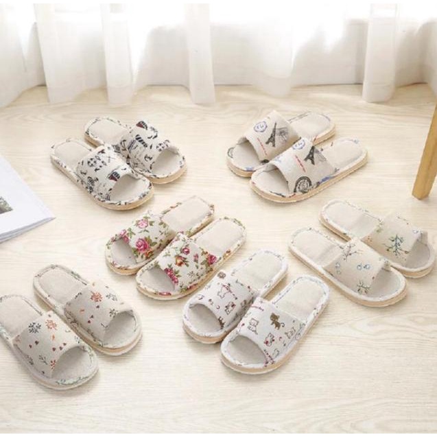 Jual Sandal Rumah Hotel Empuk Nyaman Indoor Halus Motif Gambar Slipper ...