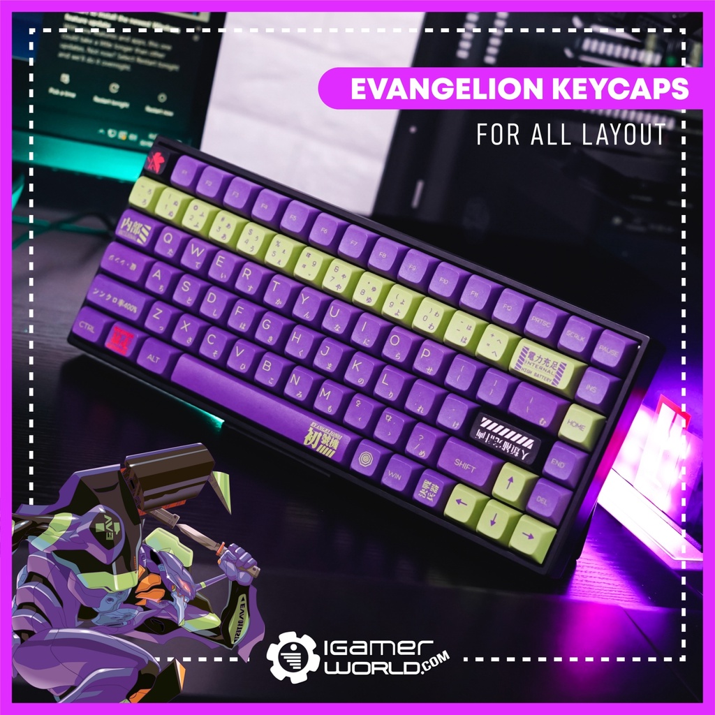 Jual Keycaps Evangelion EVA 01 PBT Dyesub for Mechanical Keyboard ...