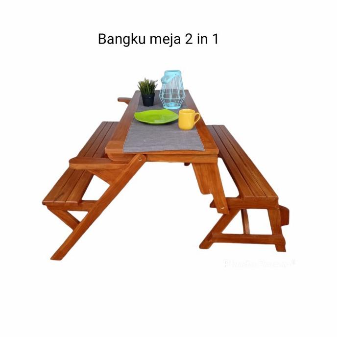 Jual Kursi Meja Lipat Bangku 2 In 1 Halaman/Cafe/Resto /Outdoor ...
