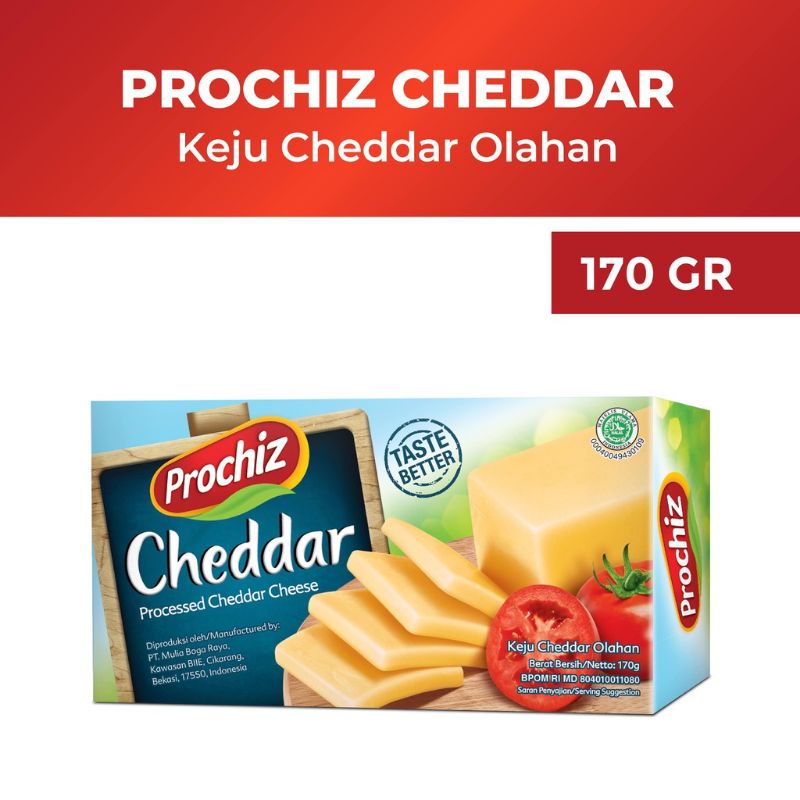 Jual PROCHIZ CHEDDAR CHEESE 170GR KEJU OLAHAN 170G 170 GR | Shopee ...