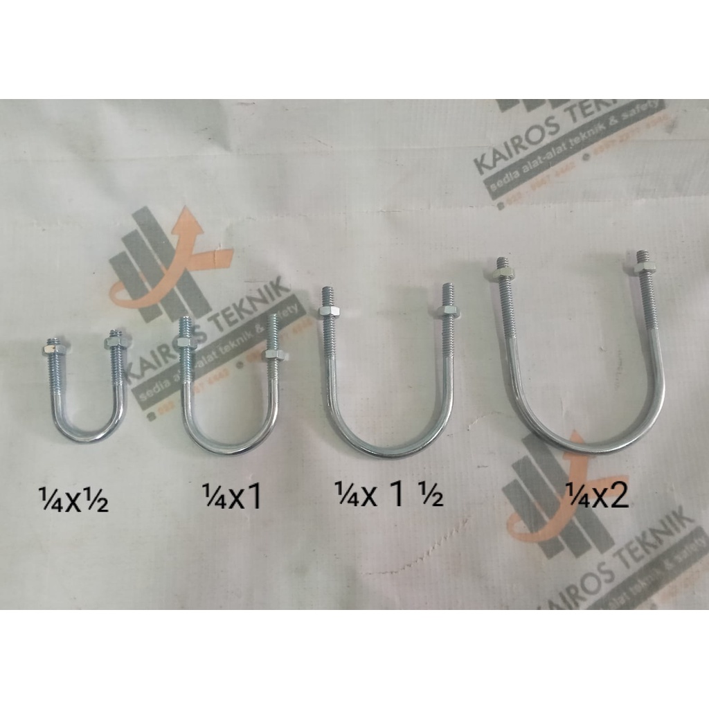 Jual Baut U / U Bolt / Klem Pipa/ Baut U 1/4 x 1/2 - 1/4 x 2 Inch ...
