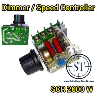 Jual Dimmer SCR 2000W Voltage Regulator Speed Controller Motor Suhu Pemanas SCR2000 AC 220V ...