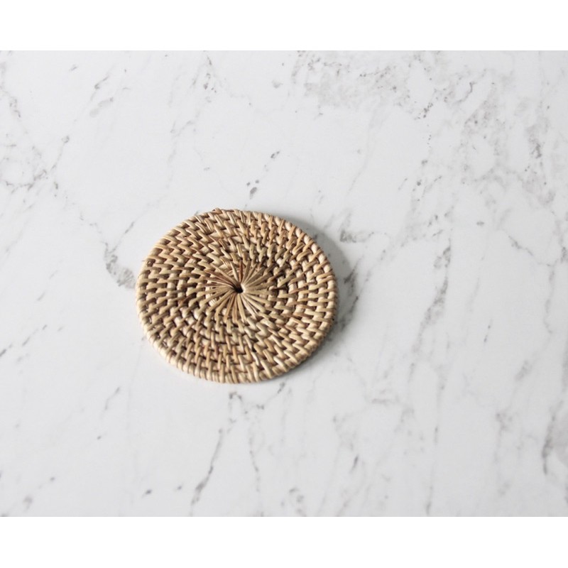 Jual Rattan Coaster Tatakan Gelas Rotan bulat untuk props foto | Shopee ...