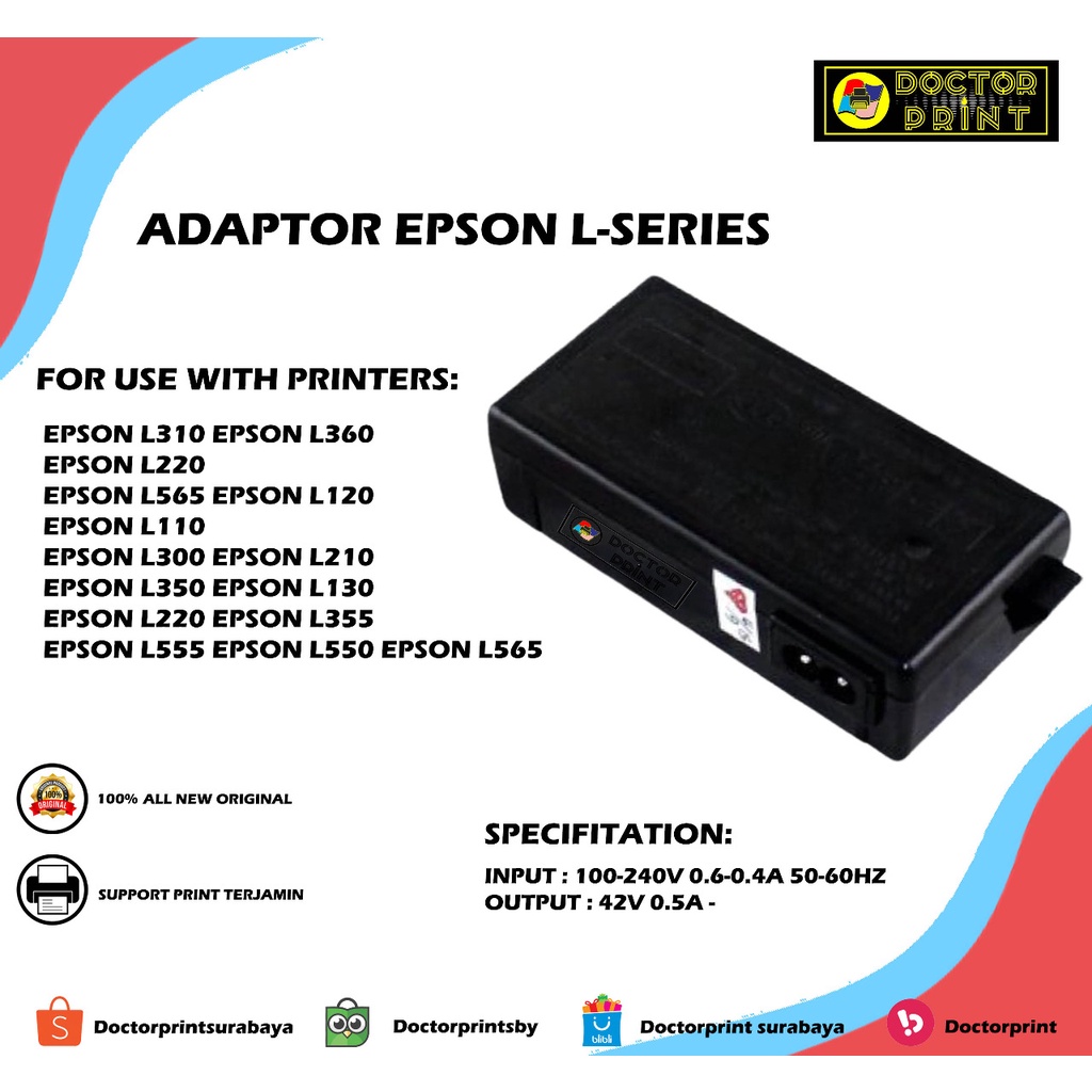 Jual Adaptor Printer Epson L355 L550 L555 L220 L120 L110 L210 L350 ...