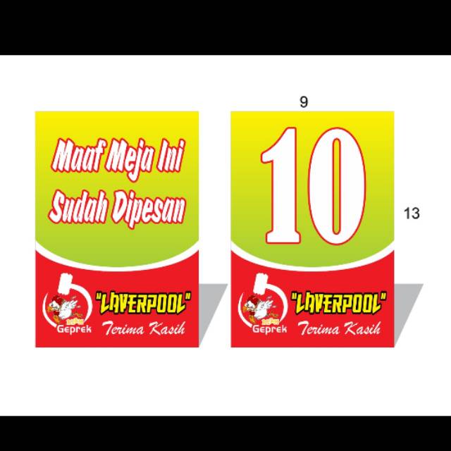 Jual NOMOR MEJA CAFE RESTORAN CUSTOM Indonesia|Shopee Indonesia