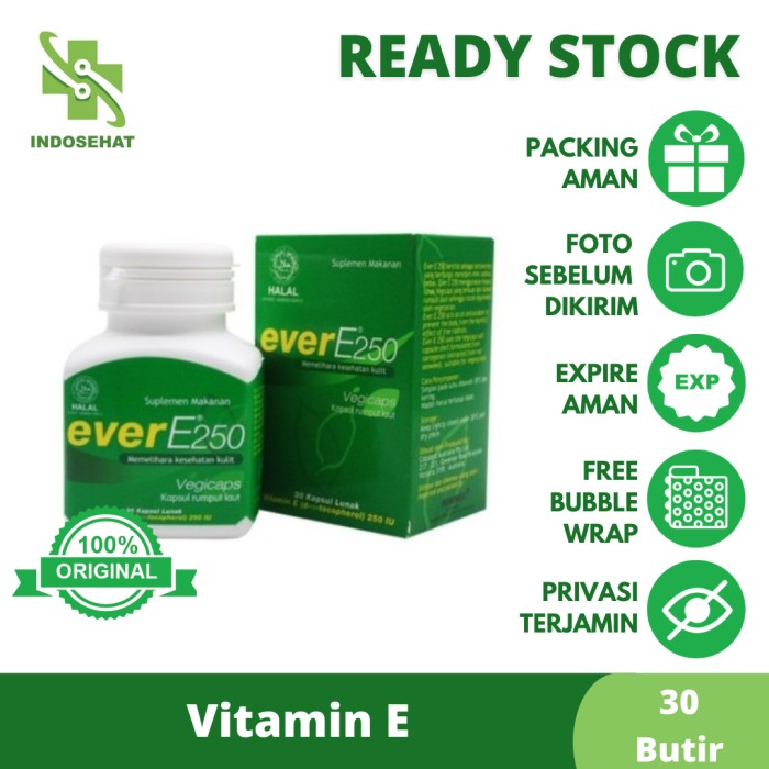 Jual Ever E 250 per botol 30 butir untuk kulit dan kesuburan | Shopee ...