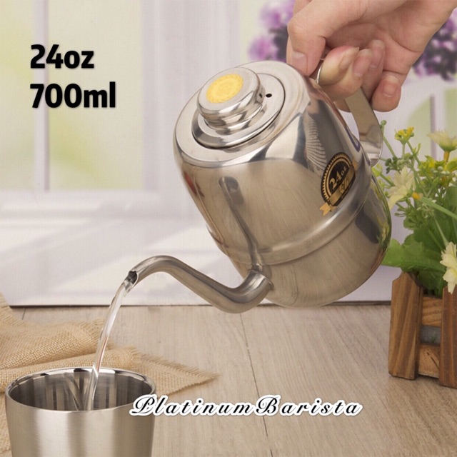 Jual Teko leher angsa 24oz 700ml v60 seduh kopi kettle gooseneck minyak ...