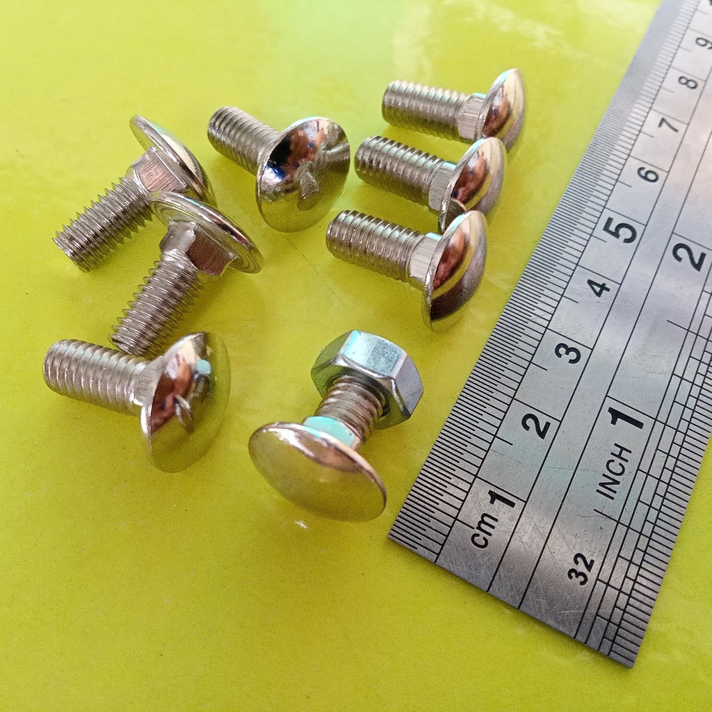 Jual BAUT MUR CB M6x15 NIKEL / BAUT M6 X 15 PANJANG 1.5CM / BAUT 10 ...