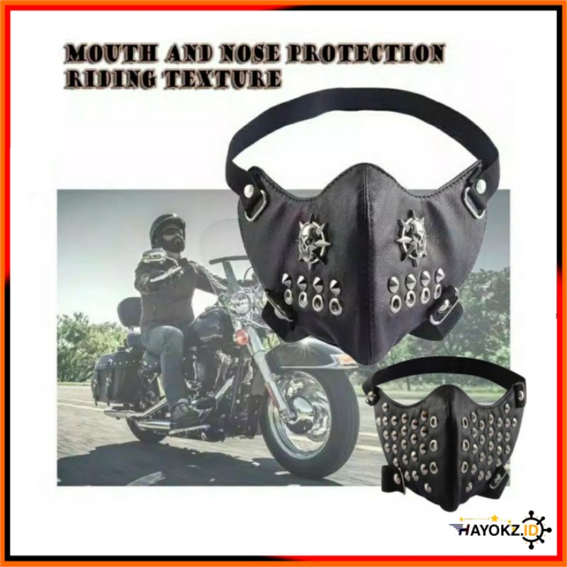 Jual Masker Kulit Gothic Metal Steampunk Cosplay Leather Mask Motor ...