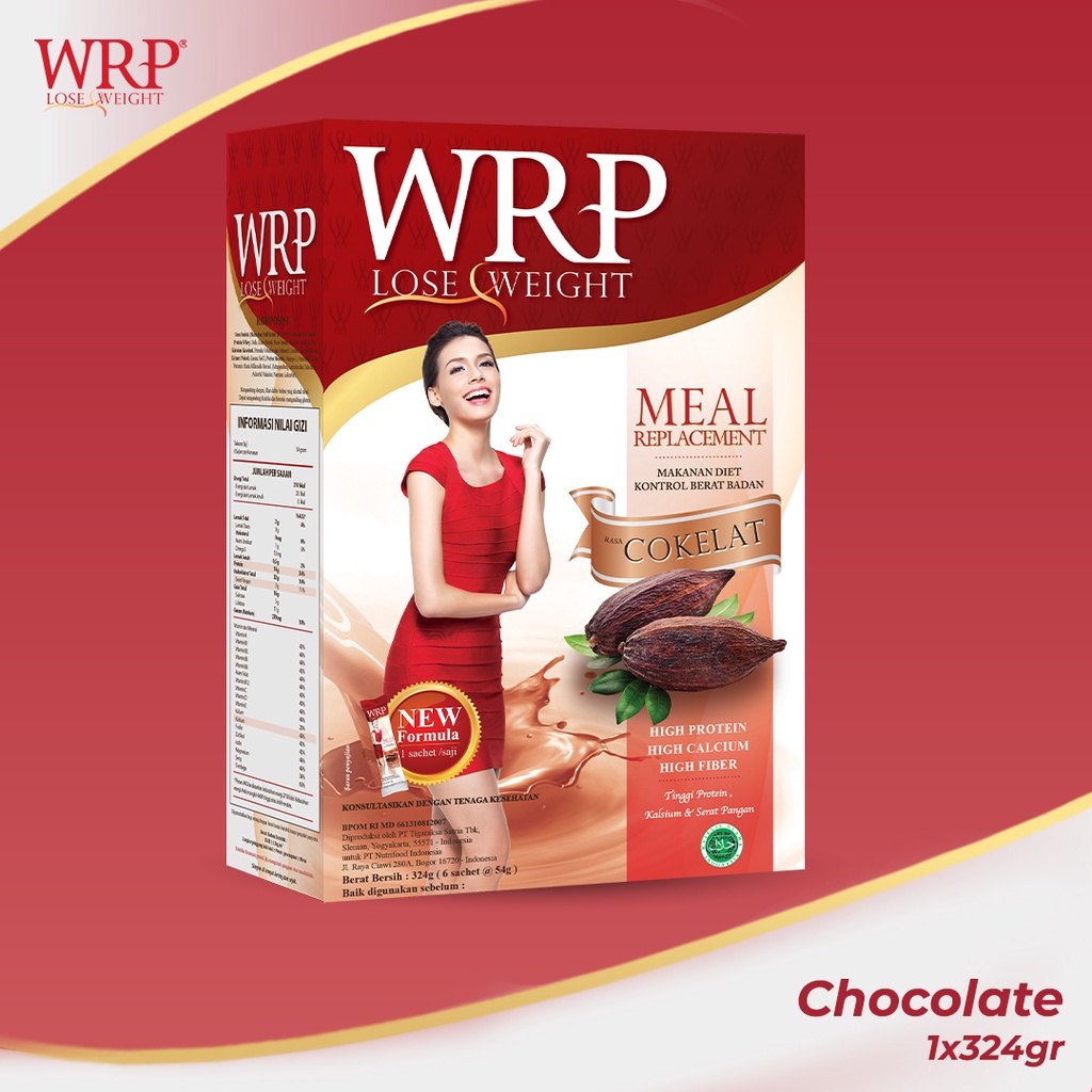 Jual WRP Meal Replacement Chocolate 324 G (6 Sachet) Indonesia|Shopee ...