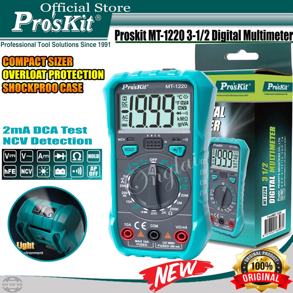 Jual Pro'sKit - Multitester Pro'sKit Mt-1220 Multimeter Digital Ncv ...