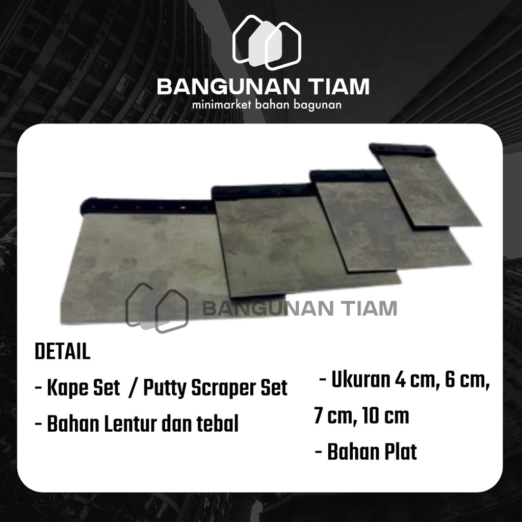 Jual KAPE BESI PLAT DN 1 SET ~ SKRAP BESI PLAT 1 SET ~ PUTTY SCRAPER ...