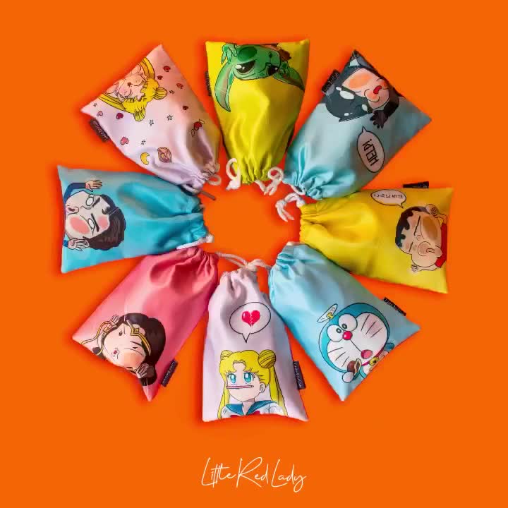 LITTLEREDLADY Pouch Lucu Serut Drawstring Superhero | Shopee Indonesia