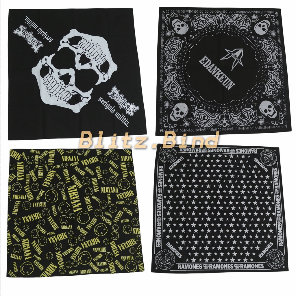 Jual Slayer Bandana / Scraf Motif Band Musik/Nirvana,Seringai,Edankeun ...