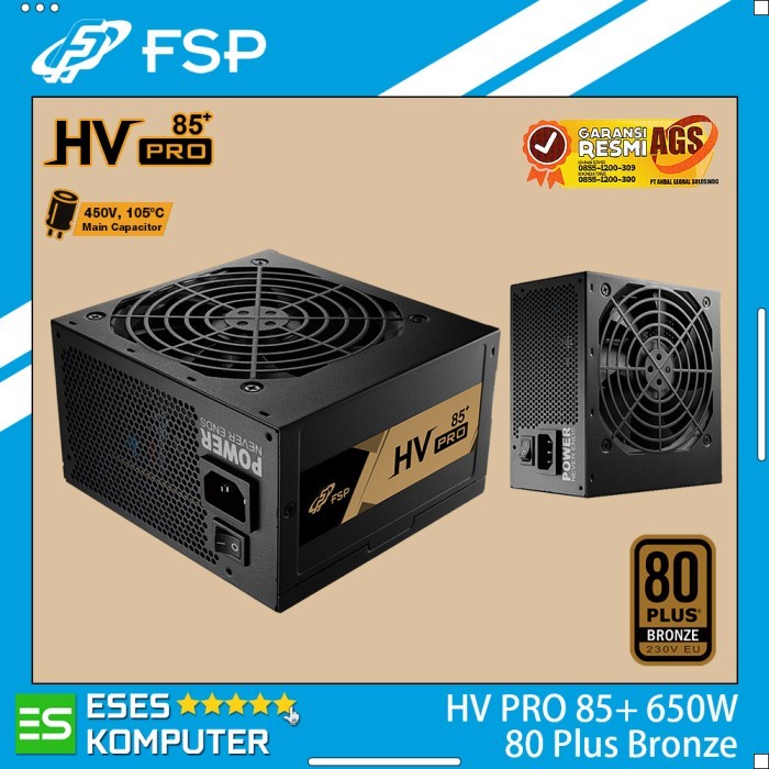 Jual PSU FSP HV PRO 85+ 650W 80 Plus Bronze - All Flat Black Cables ...