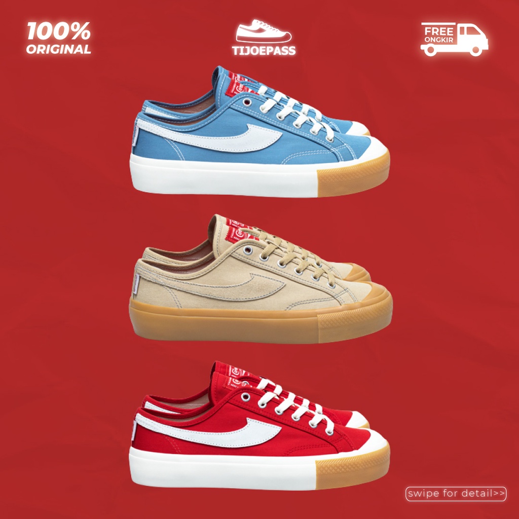 Jual Sepatu Compass Gazelle Low Bluesky / Cappucino / Redgum Original ...