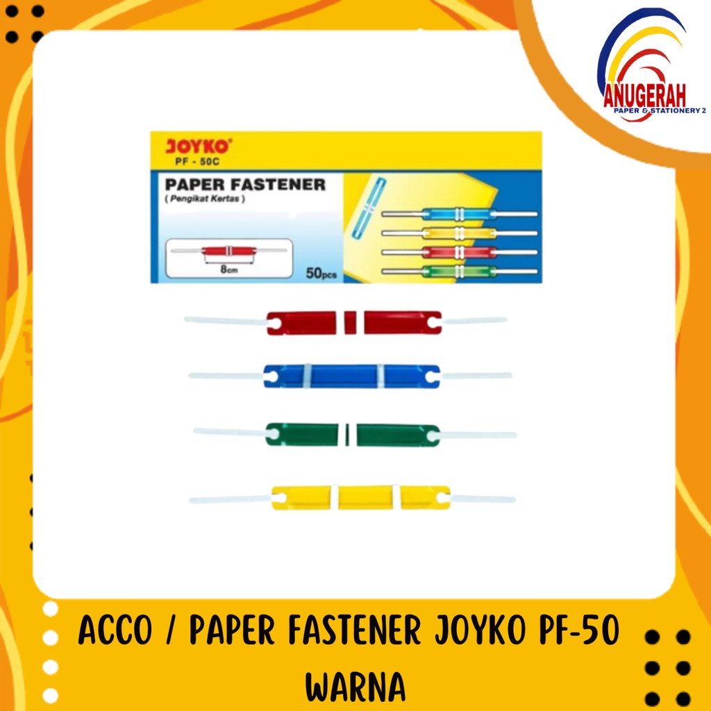 Jual ACCO / PAPER FASTENER JOYKO PF-50 WARNA (PCS) | Shopee Indonesia