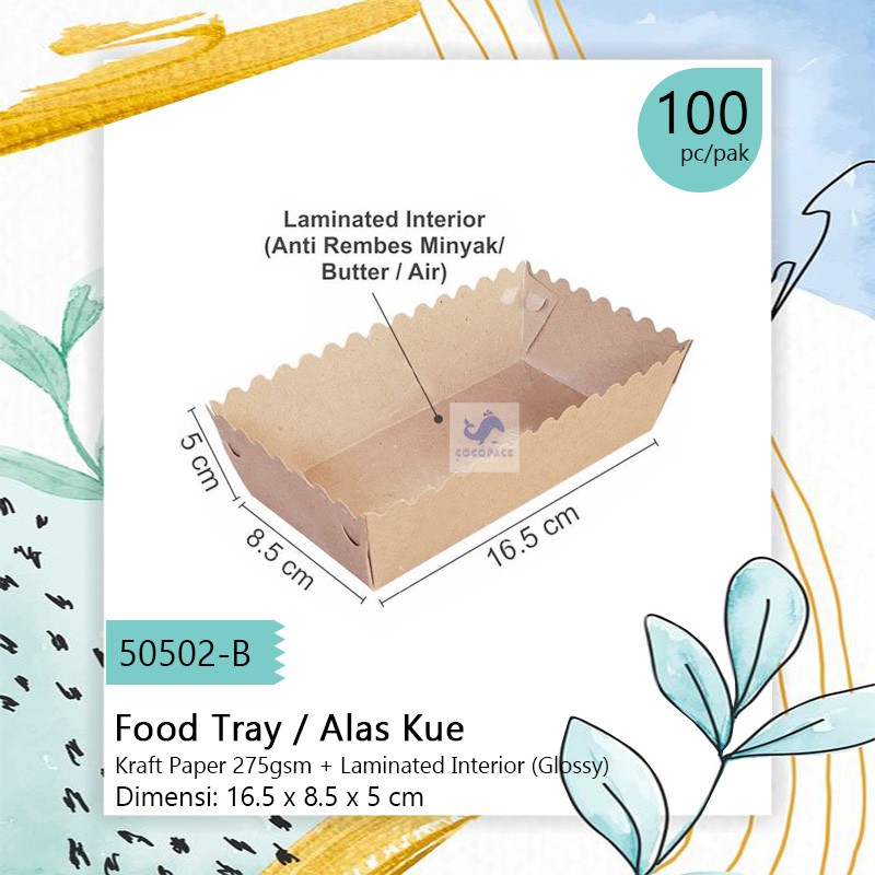 Jual Kraft Food Paper Tray Alas Kue Roti Tatakan Kertas (100 PCS ...