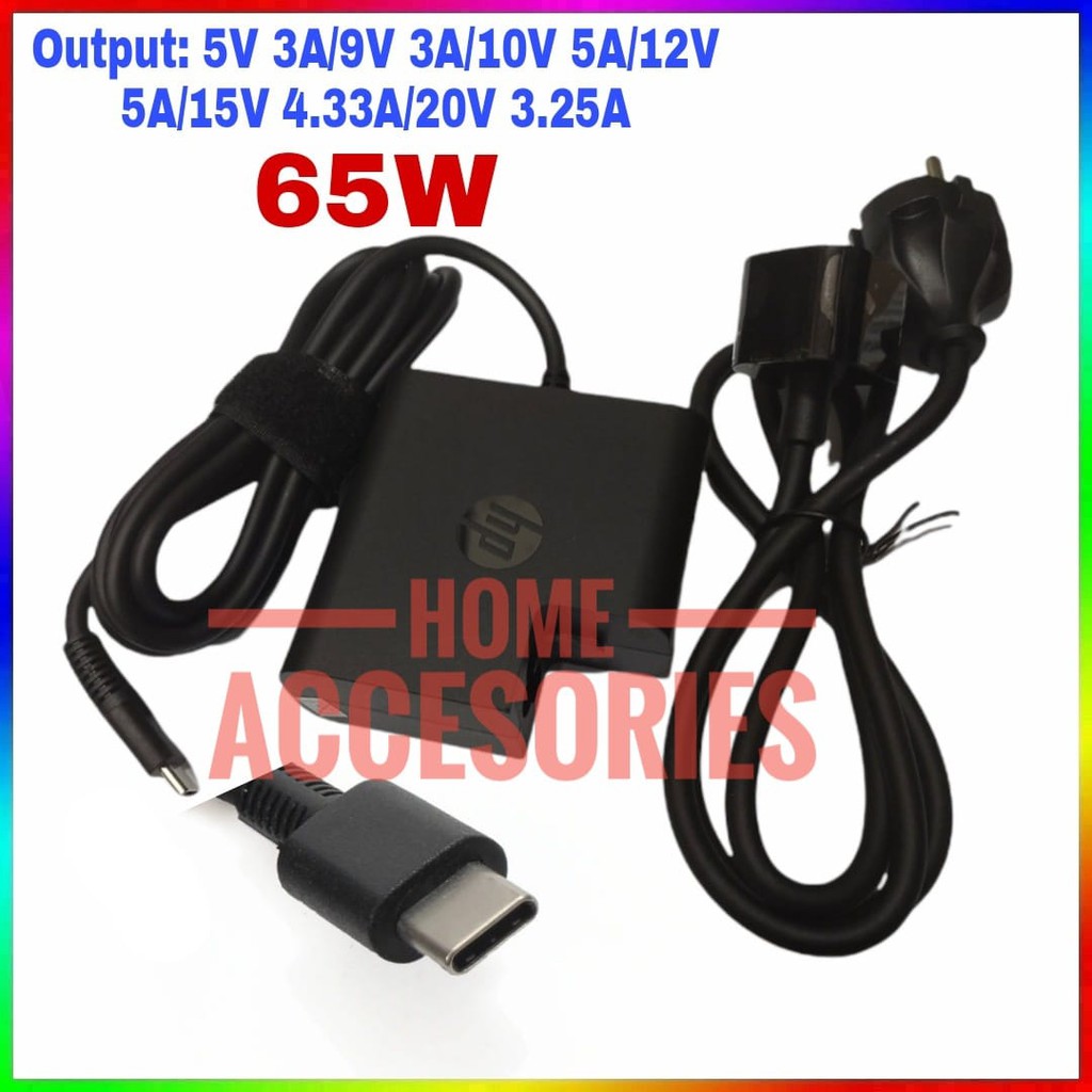 Jual Adaptor Charger Laptop HP Type C USB C 20V 3.25A - Original ...