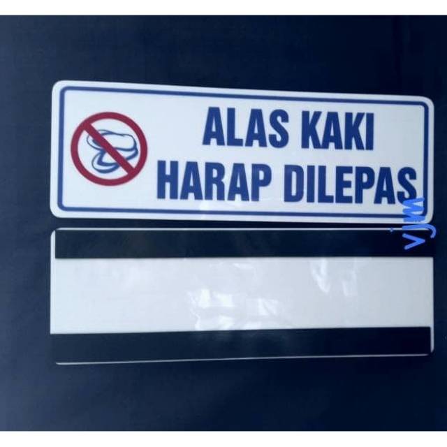Jual Sign label alas kaki harap di lepas plat acrylic/akrilik alas kaki ...