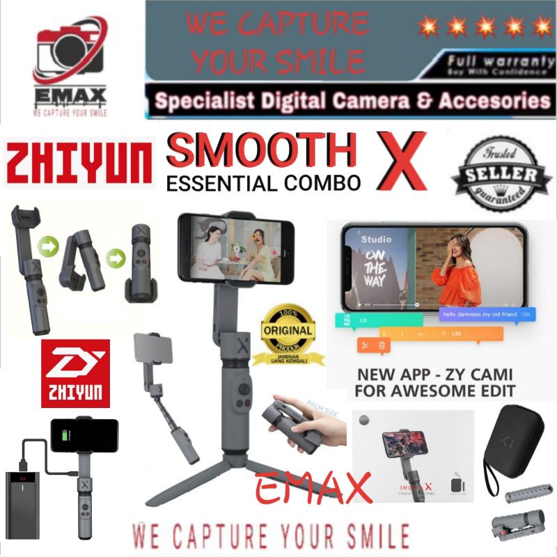 Jual ZHIYUN Smooth X Combo Compact Gimbal Stabilizer HP ZhiyunTech Smooth X Selfie Stick ...