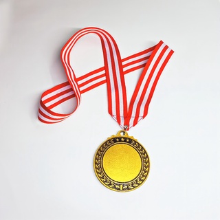 Jual Medali Warna Emas Perak Perunggu Plus Tali Merah Putih Medalion ...