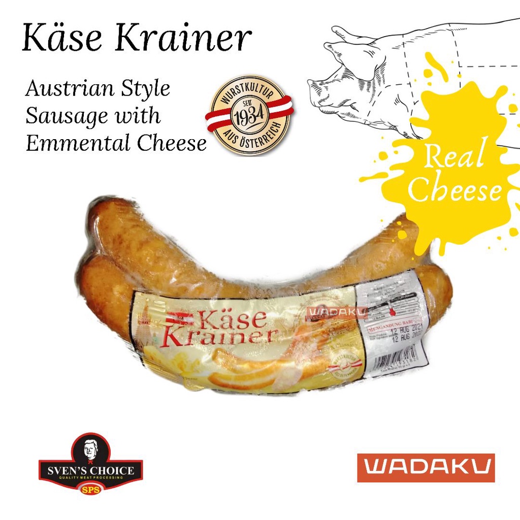 Jual Kase Krainer Sausage Austrian style with Emmental Cheese 180gr ...