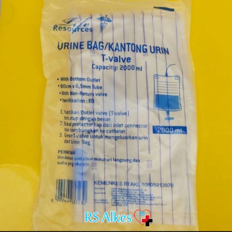 Jual Kantong Urine Bag Kantong Urin Bag 2 liter 2000ml T Valve Life ...