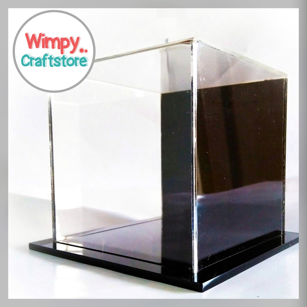 Jual Box akrilik 10x10x10cm HITAM 1sisi box acrylic display figure ...