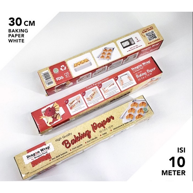 Jual 30cm x 10m Baking Paper Roll Kertas Roti Putih Gulung Non Stick ...