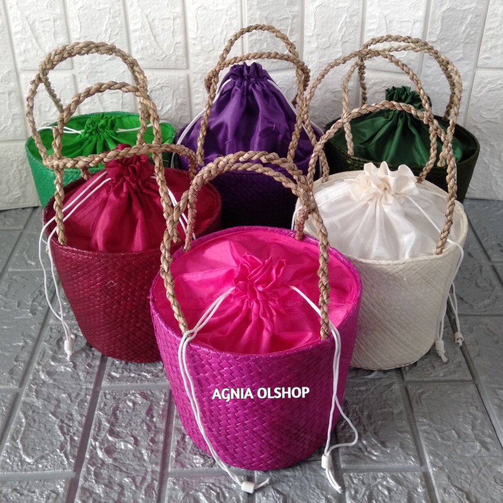 Jual Tas Hampers Anyaman Pandan Warna Isi 2 Toples Keranjang Parcel ...