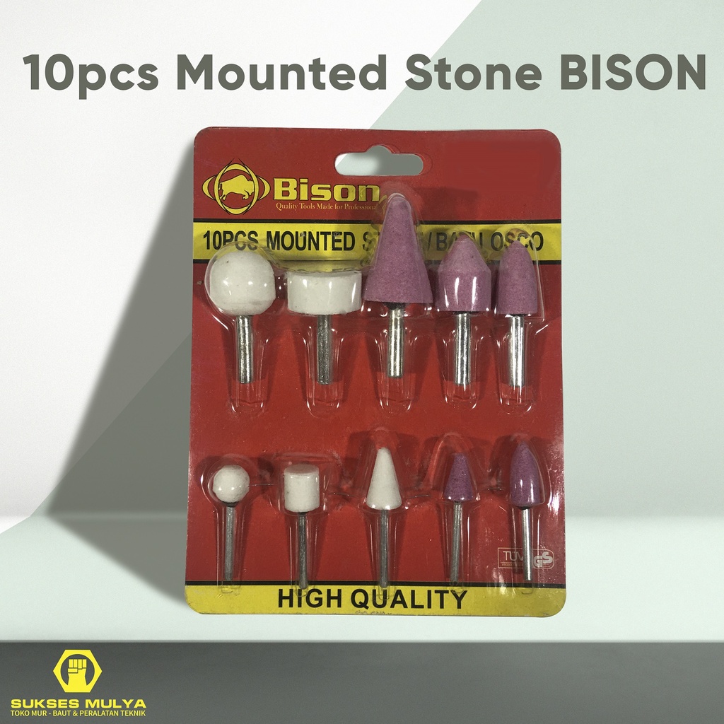 Jual BISON Batu Osco Set 10 pcs Mounted Stone Bor Tuner Gerinda Asah ...