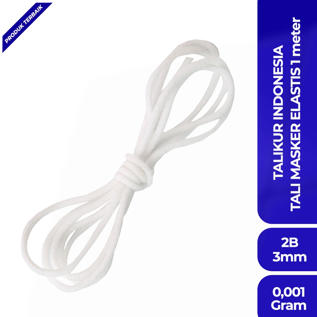 Jual Tali Masker Elastis Model Bulat Ukuran 3mm @1 Meter | Shopee Indonesia