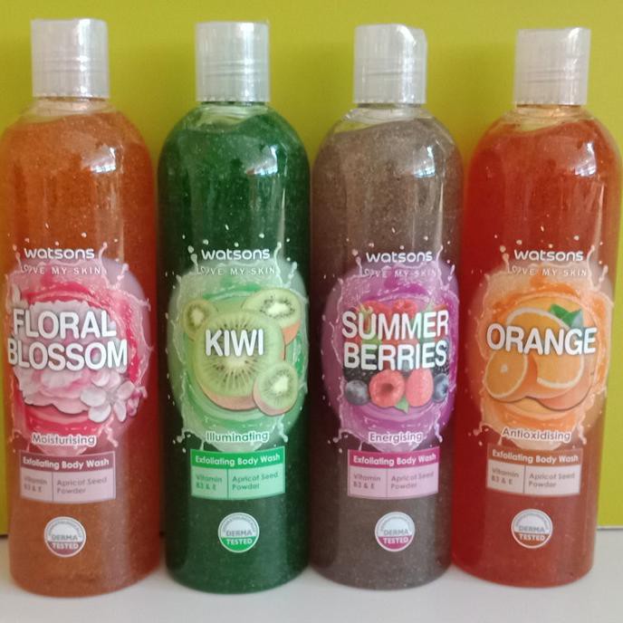 Jual WATSONS BODY WASH SCRUB ALL VARIANT 410 ML | Shopee Indonesia