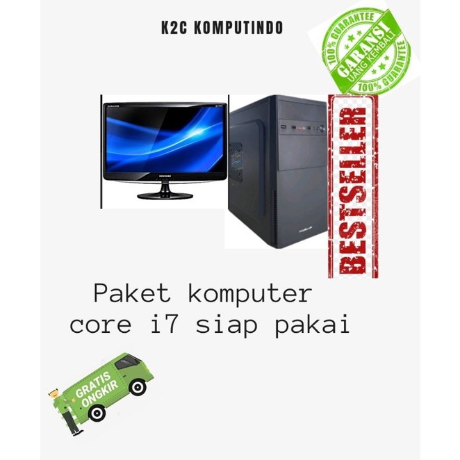 Jual Paket komputer core i7 siap pakai ram 8gb hdd 500gb lcd 16 wide | Shopee Indonesia