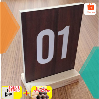 Jual nomor meja makan - nomor meja cafe - sign angka meja - Cokelat ...