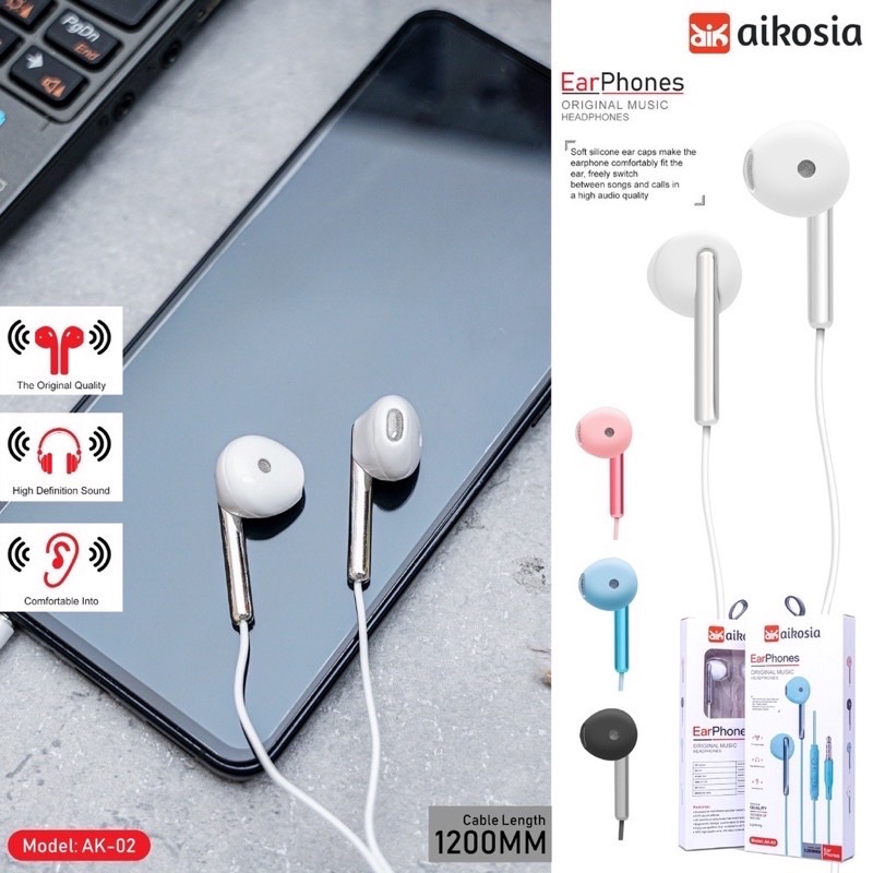 Jual Headset Macaron ALKOSIA AK-02 + Mic / Handsfree Setereo Bass ...