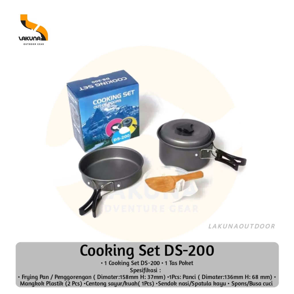 Jual Cooking Set DS 200 / Nesting DS 200 / Panci Camping / 1-2 person ...