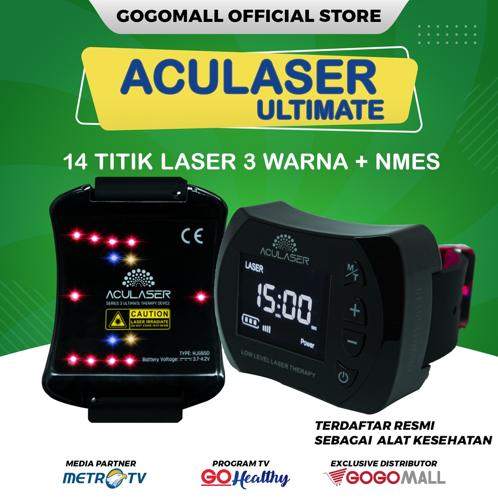 Jual NEW ACULASER ULTIMATE 14 TITIK LASER 3 WARNA + NMES TERAPI ...