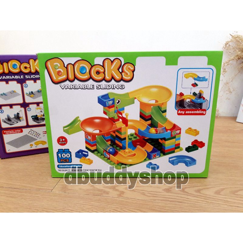 Jual MAINAN ANAK SLIDING BALL MARBLE RUN LEGO BLOCK BRICK TRACK ...