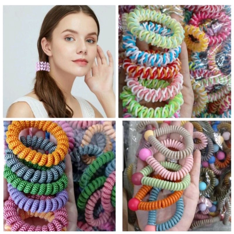 Jual IKAT RAMBUT SPIRAL KOREA (ECER) | Shopee Indonesia