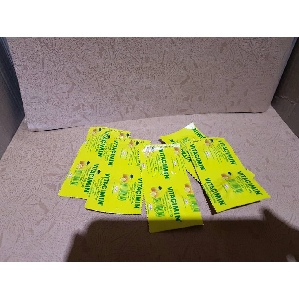 Jual Vitacimin - Permen Vitamin C, Multivitamin, Sariawan 1 strip ...