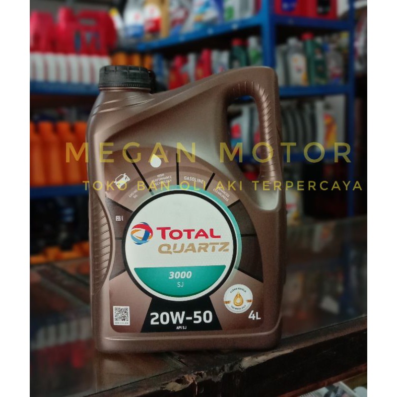 Jual oli mobil Total Quartz 3000 20w-50 API SJ/CF 4 Liter Indonesia|Shopee Indonesia